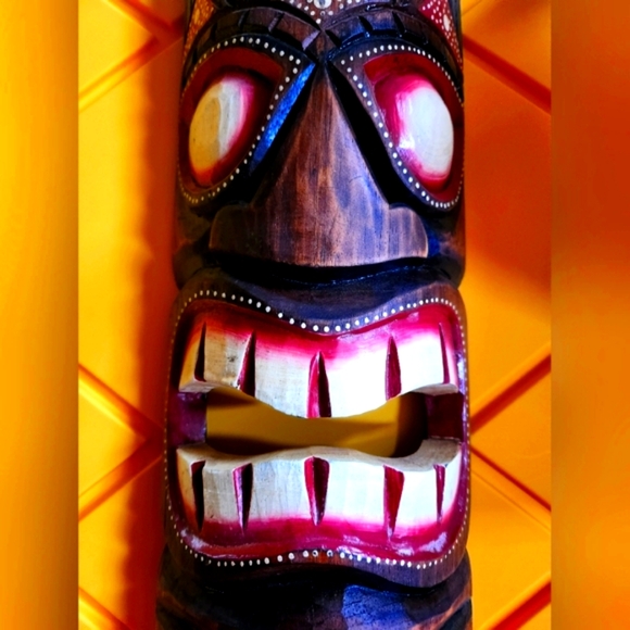 Indonesia Artisan | Art | Large Wood Tiki Mask 2 In X 6 In Excellent ...